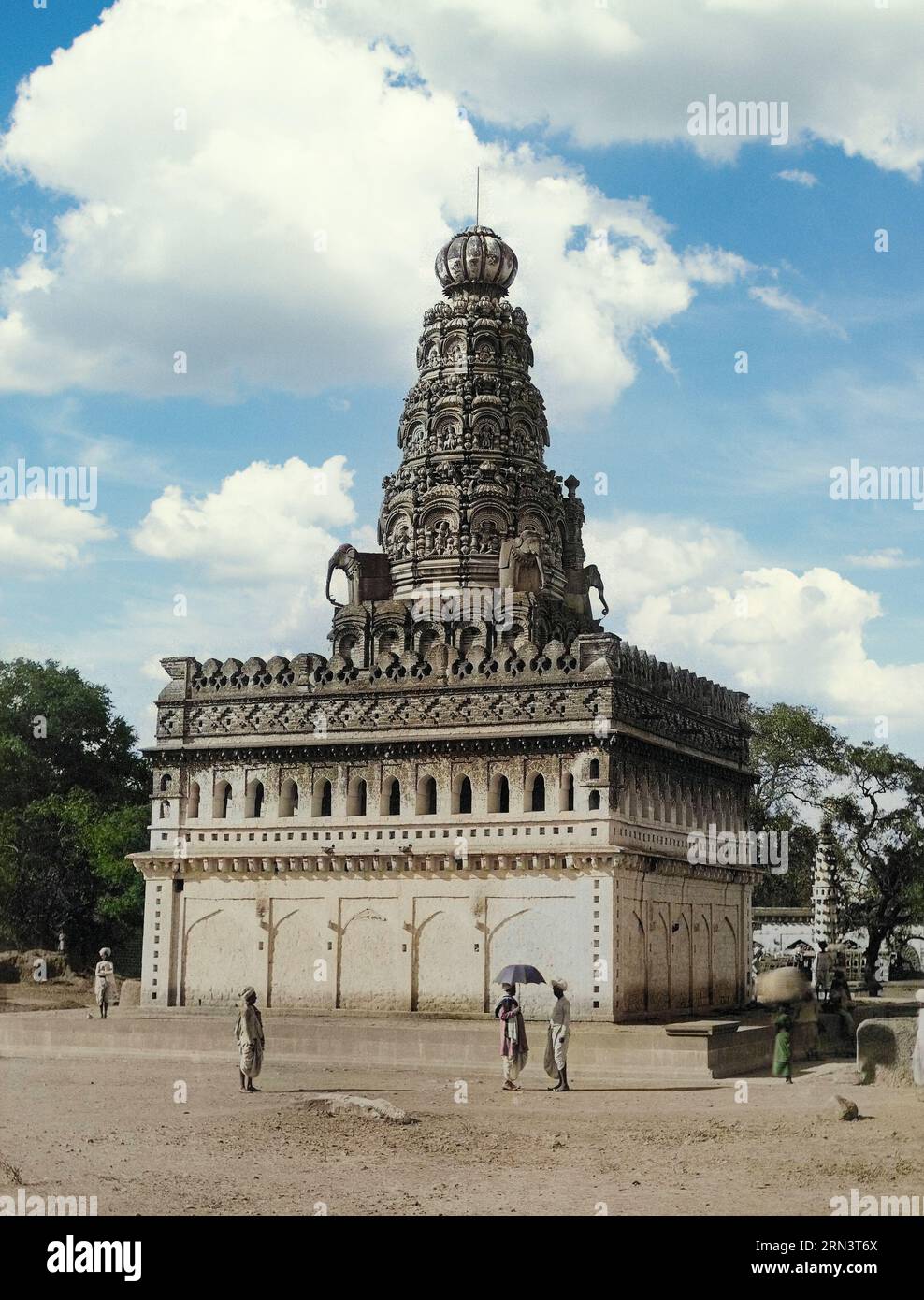 View of the Sharana Basaveshwara Temple, a Hindu shrine with a tiered ...