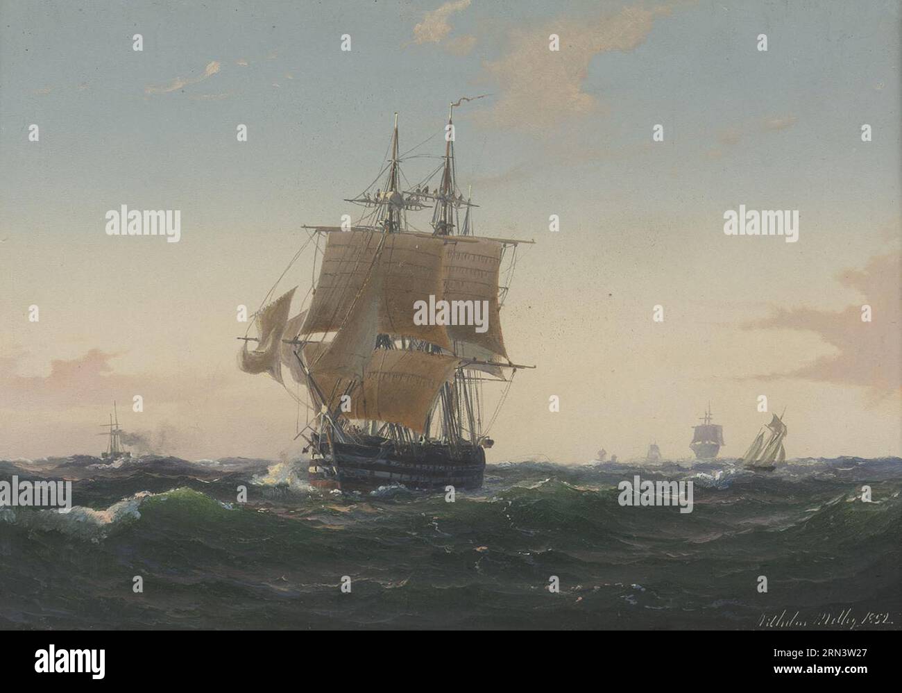 Cruising in the Baltic 1852 by Vilhelm Melbye Stock Photo - Alamy