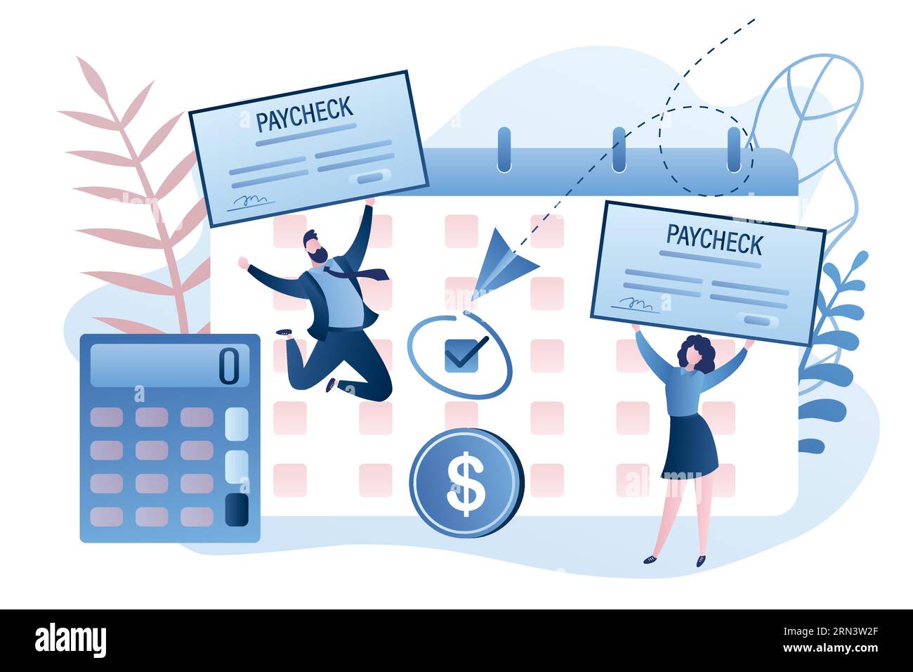 Employee holding paycheck Stock Vector Images - Alamy