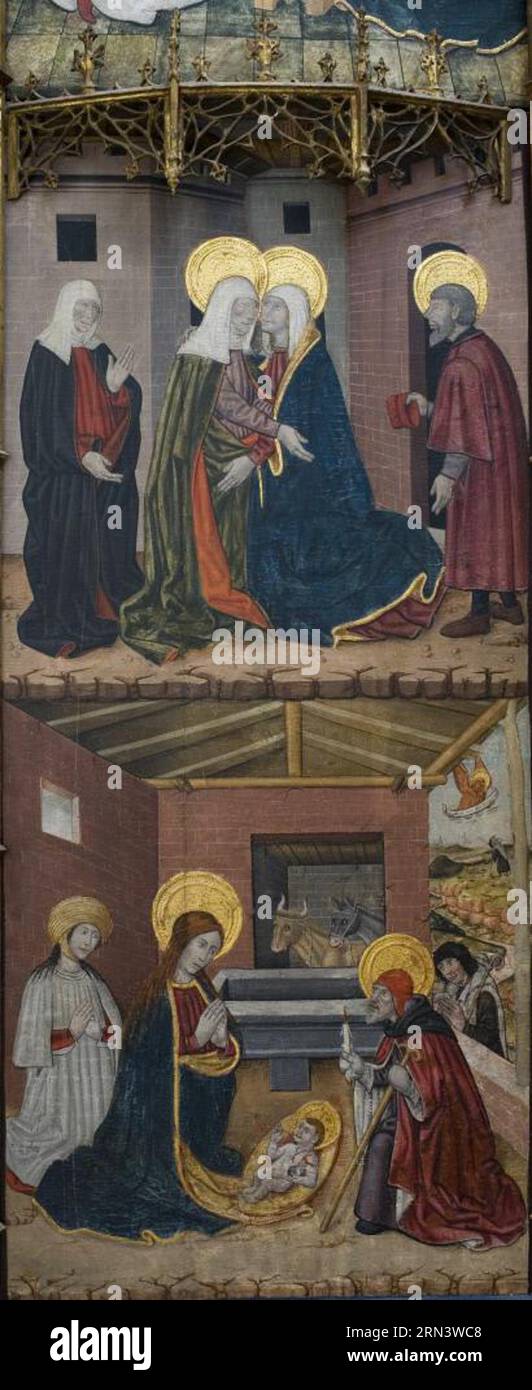 Retablo with Scenes from the Life of the Virgin -The Visitation and the ...