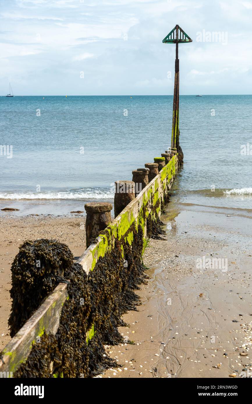 A groyne on Machroes Beach, Abersoch Bay, North Wales Stock Photo - Alamy