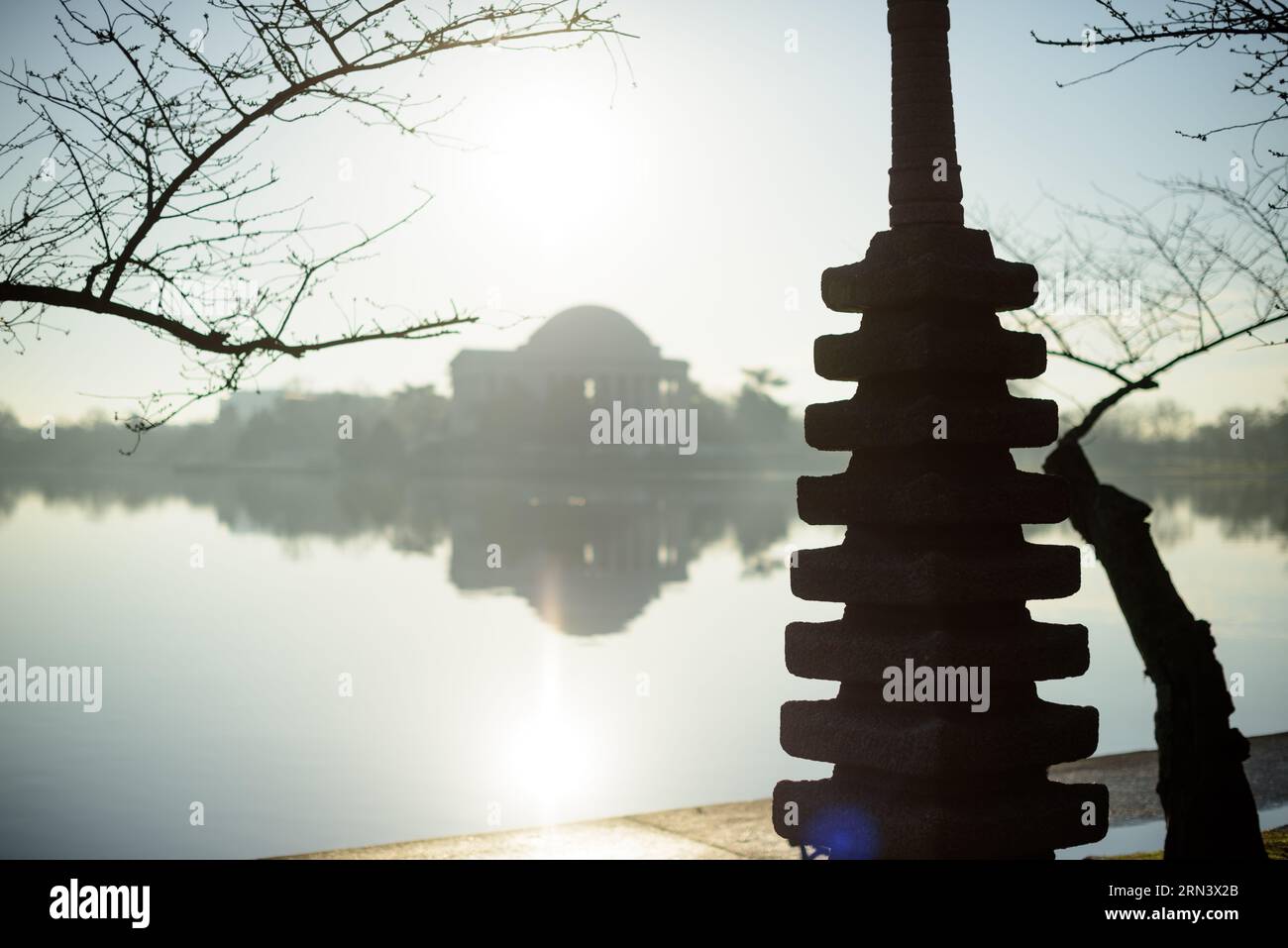 WASHINGTON DC, United States — A calm spring morning at the Tidal Basin ...