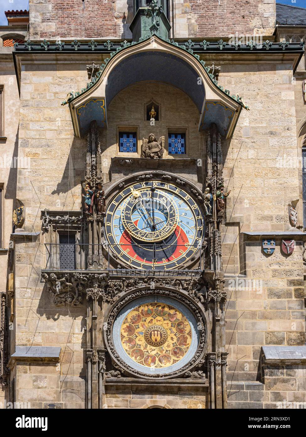 Detail of the astronomical clock on the Old Town Hall in Prague. It is ...