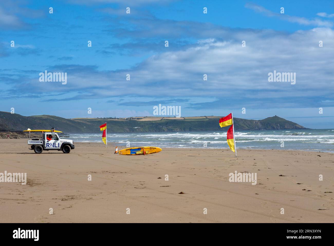 RNLI lifeguards at Wembury Beach , Cornwall, UK Stock Photo - Alamy