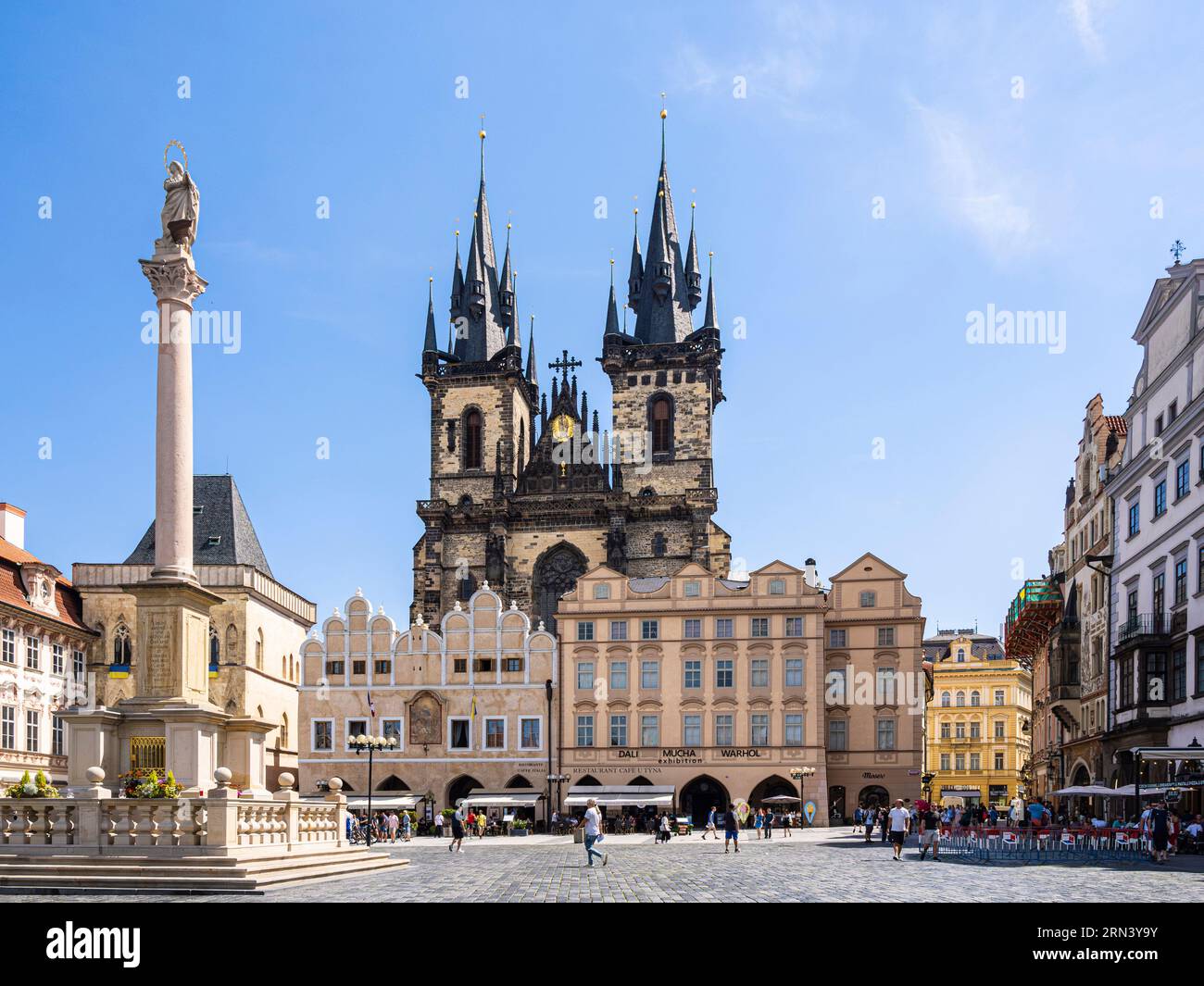 Prague, Czech Republic - 27 June 2022: Sunny daytime view of the Marian ...