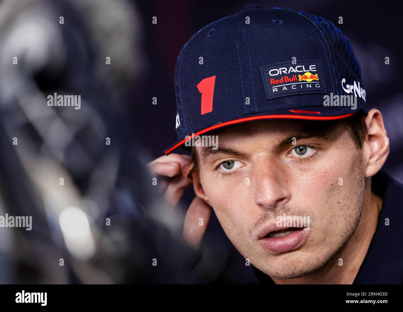 MONZA - Max Verstappen (Red Bull Racing) speaks to the press on the ...
