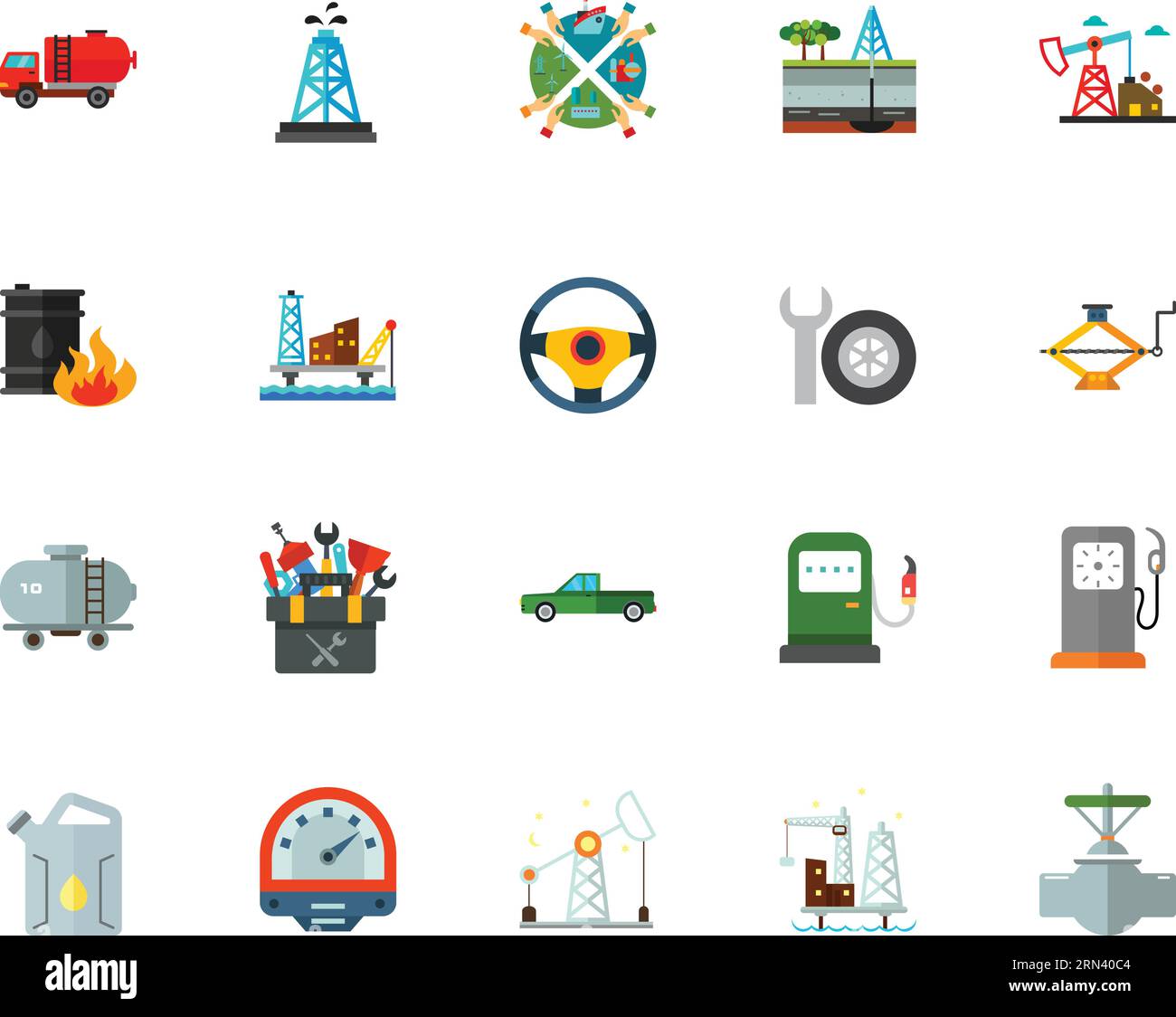 Oil production icon set Stock Vector Image & Art - Alamy