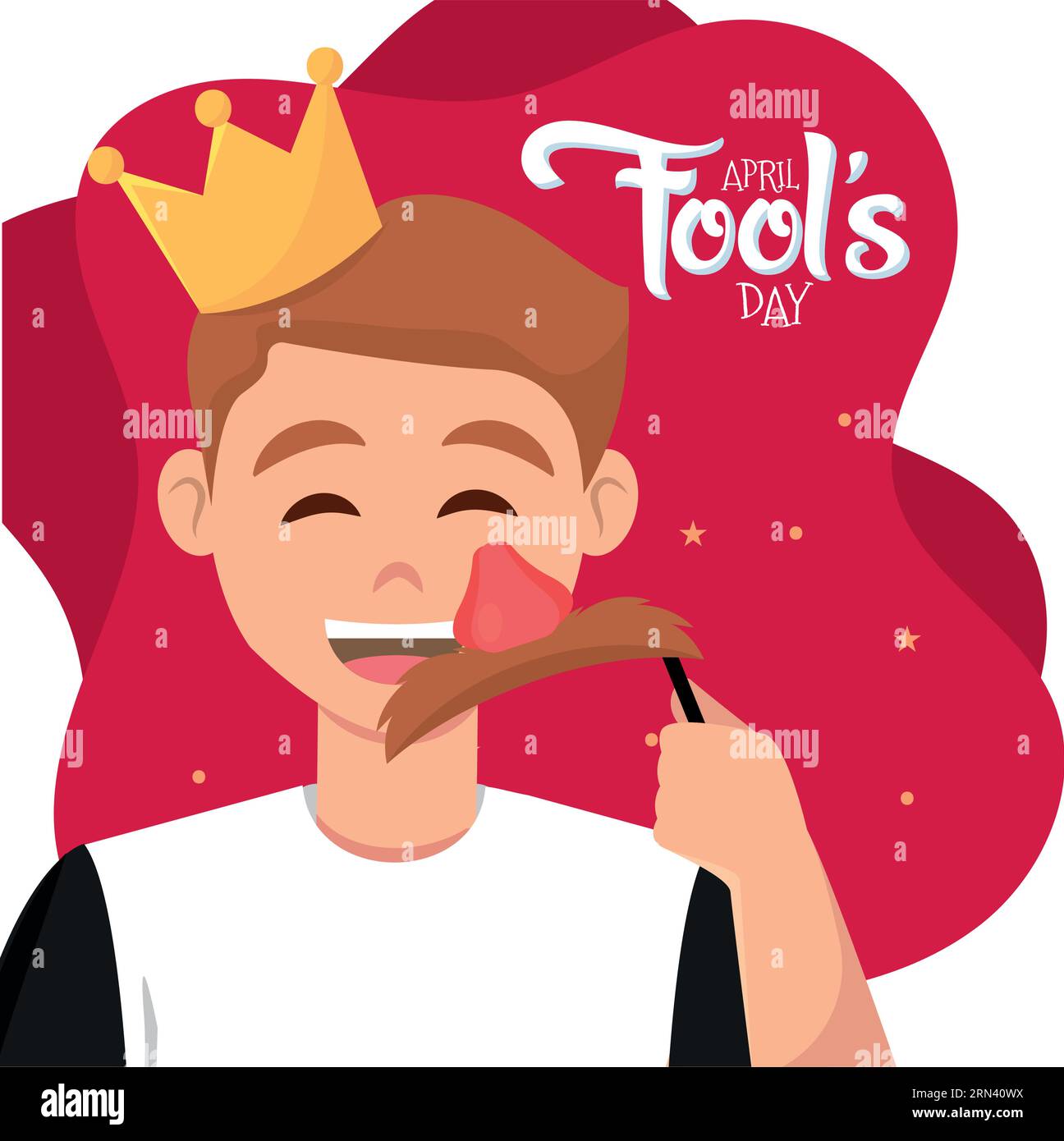 Happy man Funny mask April fools day Vector illustration Stock Vector ...