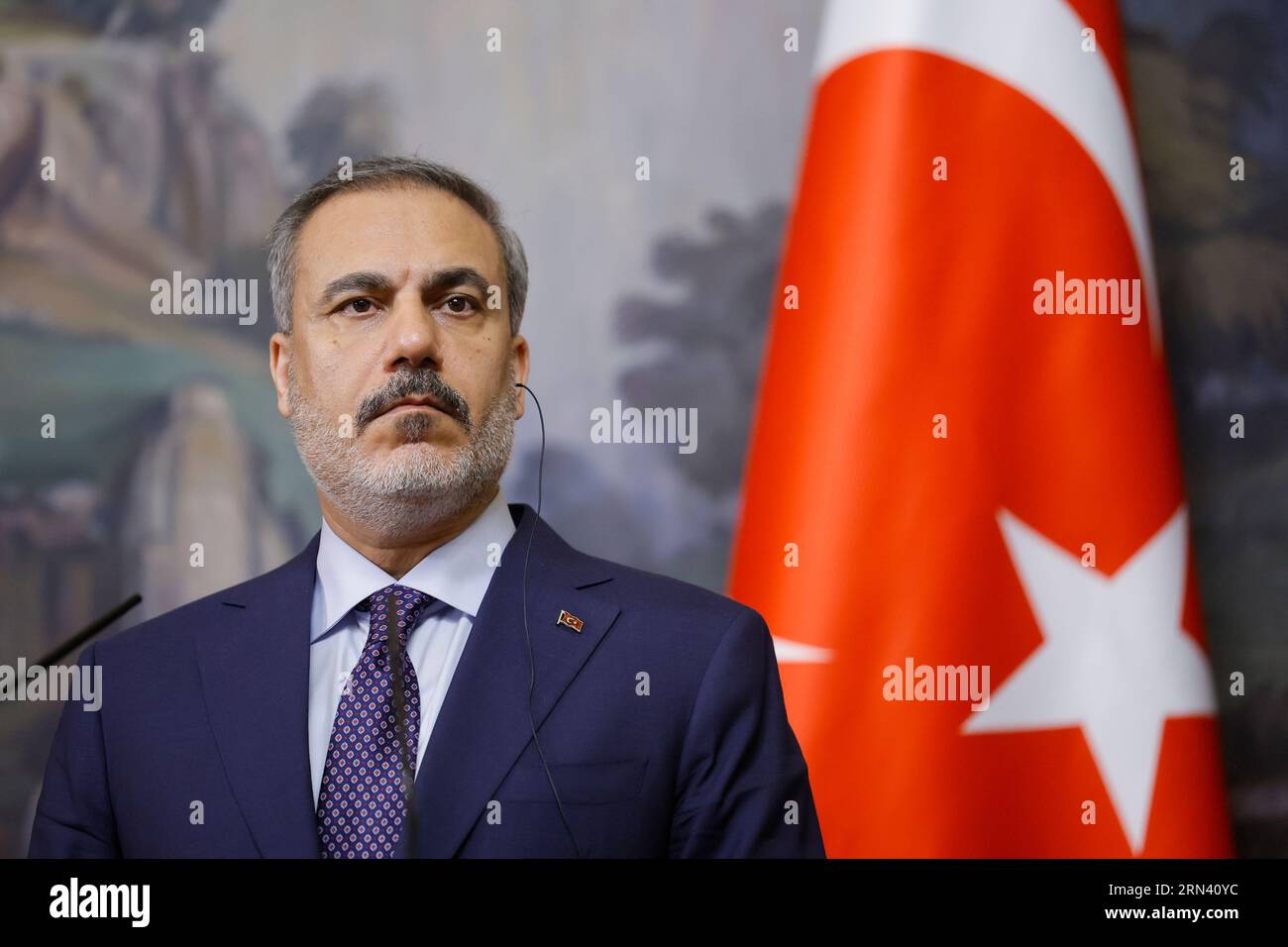 Turkish Foreign Minister Hakan Fidan attends a joint press conference ...