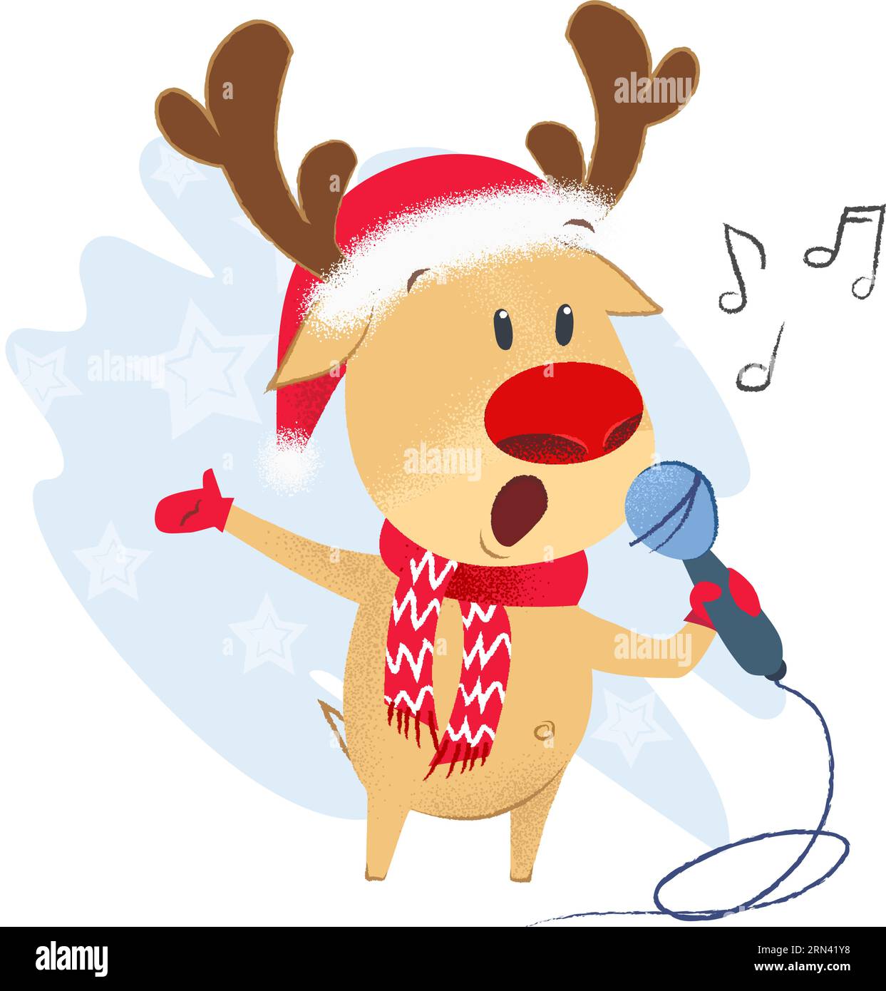 Singing reindeer Stock Vector Images - Alamy