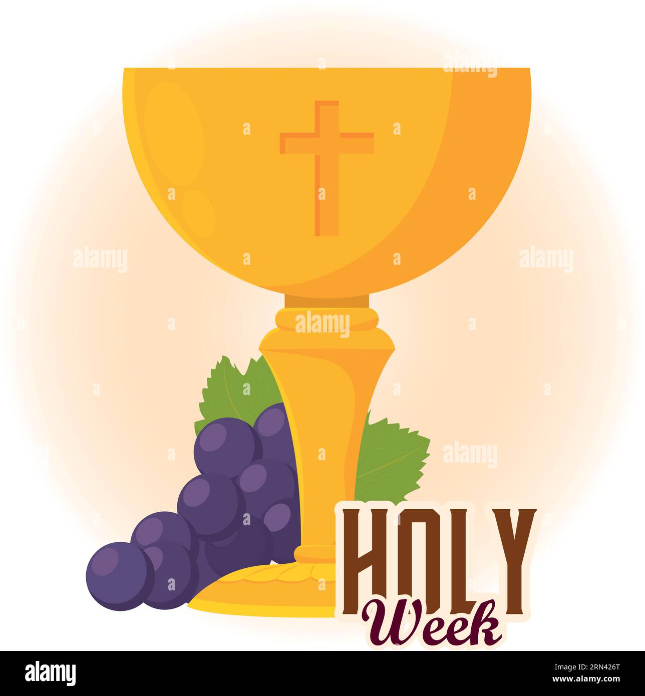 Chalice with grapes Holy week Vector illustration Stock Vector Image ...