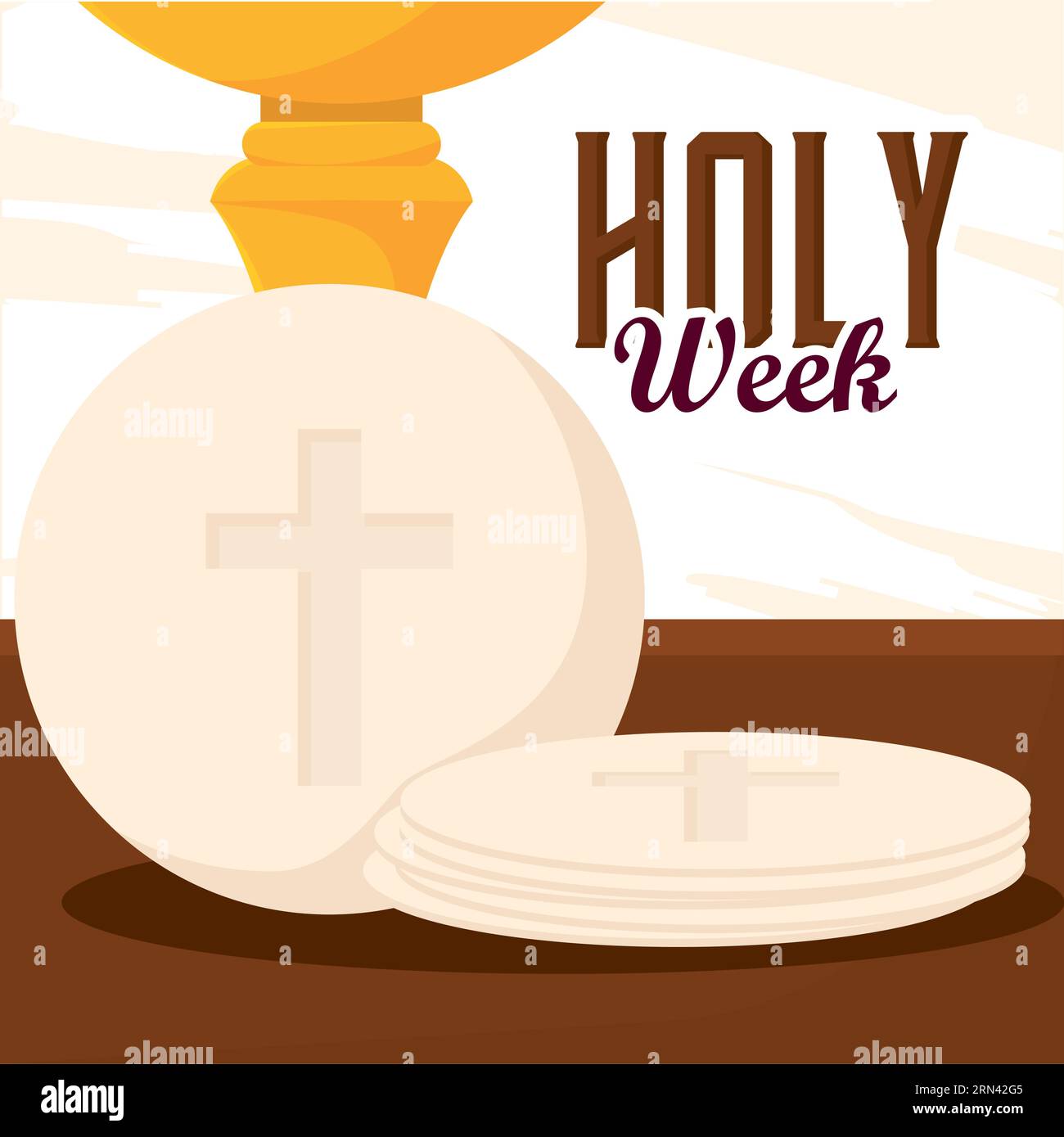 communion wafer and text Holy week Vector illustration Stock Vector ...