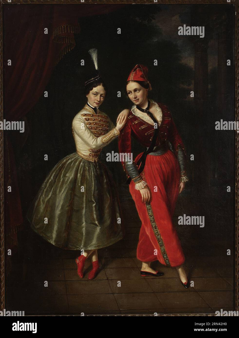 Portrait of the sisters Karolina and Anna Strauss, ballet dancers from ...