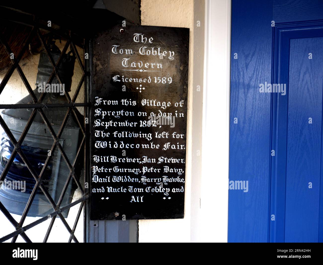 Sign at the Tom Cobley Tavern, Spreyton, Devon Stock Photo - Alamy