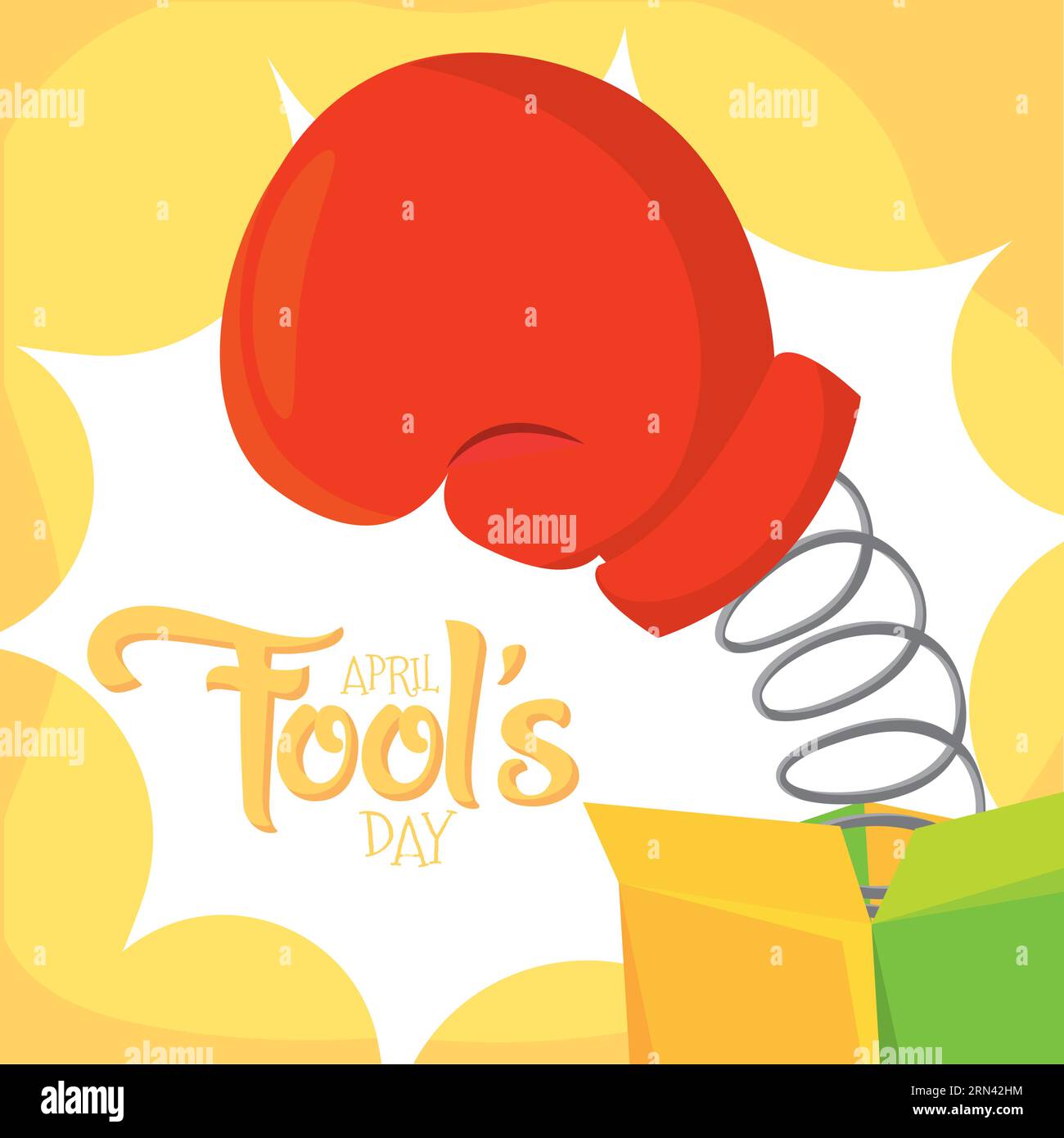 Joke box gloving boxing April fools day Vector illustration Stock ...