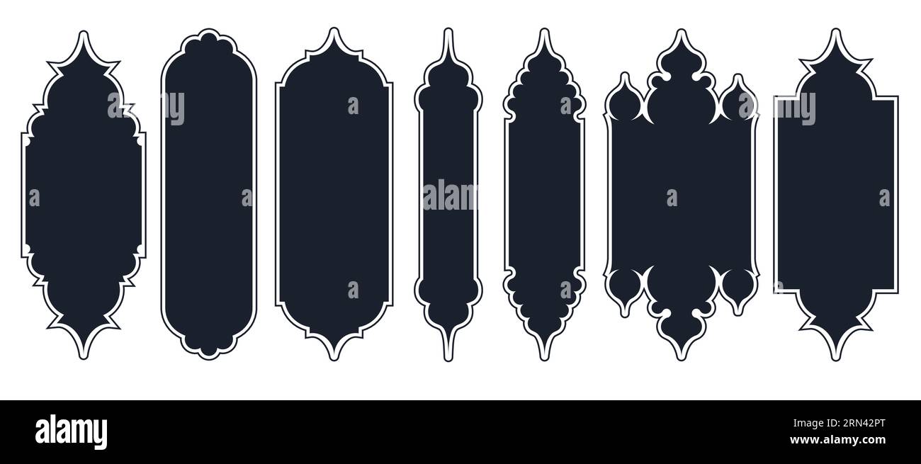 Collection of arabian oriental windows, arches and doors. Modern design ...