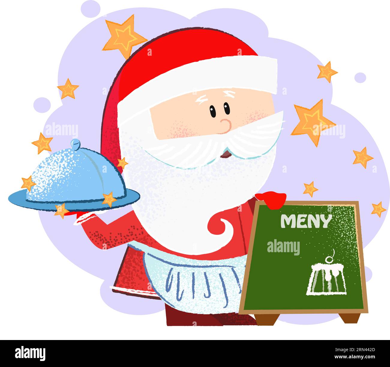 Cute Santa Claus presenting restaurant menu Stock Vector Image & Art ...