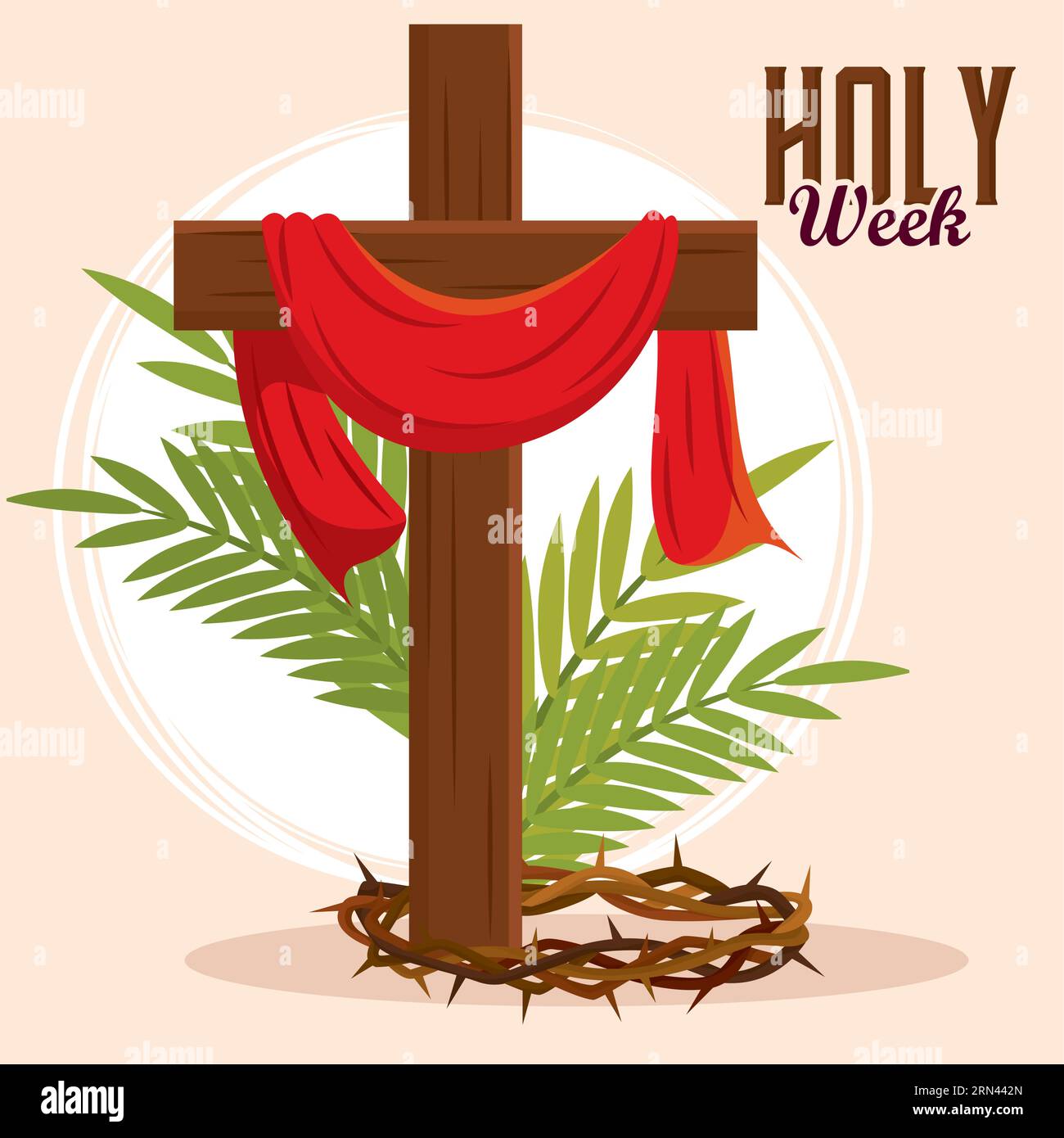 cross mantle crucifixion Holy week Vector illustration Stock Vector ...