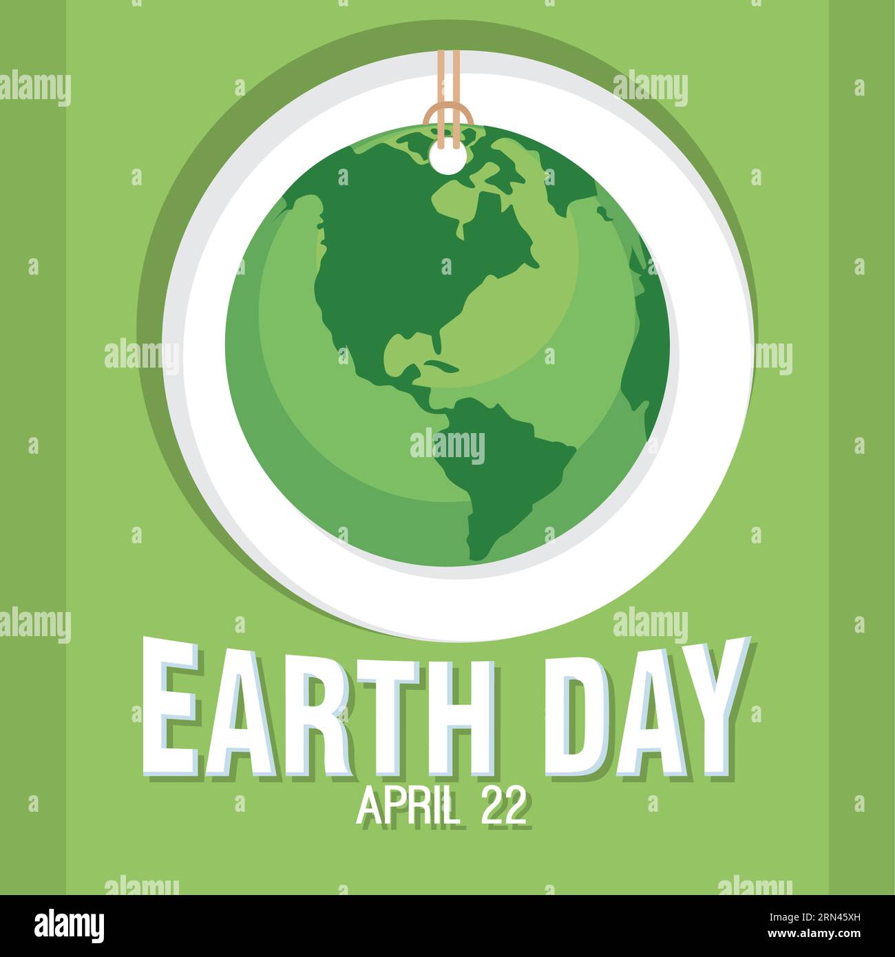 Monochrome Earth day poster with our planet Vector illustration Stock ...