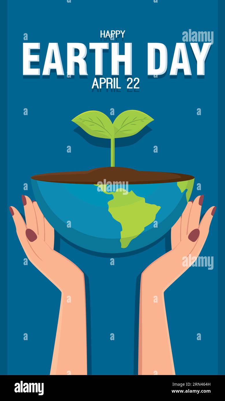 Pair of hands holding our planet with soil and leaf Earth day Vector ...