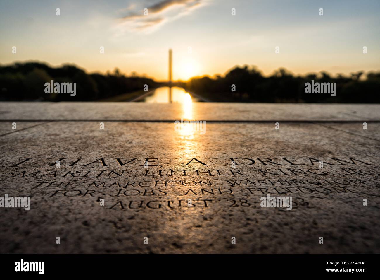 WASHINGTON DC, United States — The Washington Monument is silhouetted ...