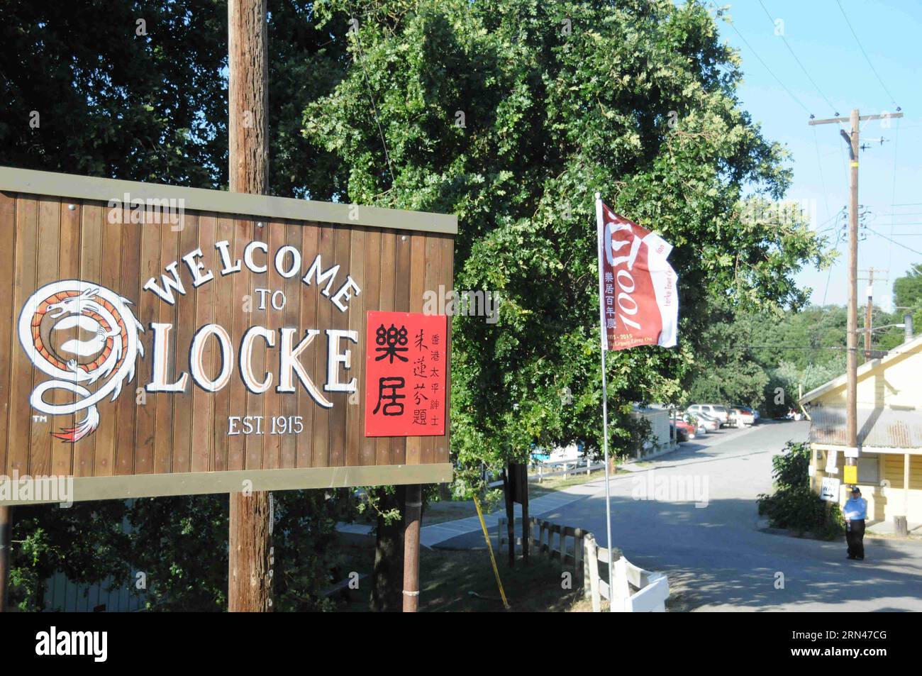 A sign is seen at a entrance of Locke, the largest and most intact ...