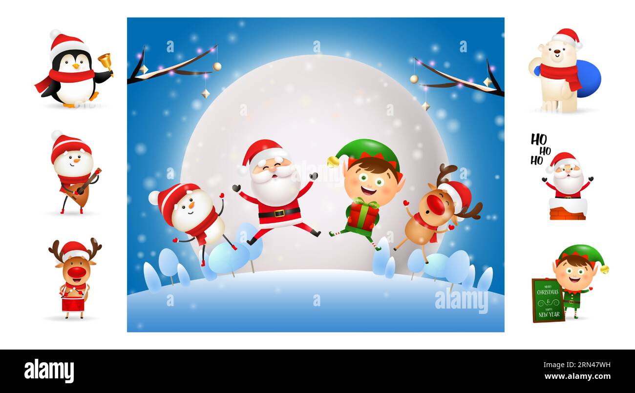 Happy cartoon christmas elf jumping hi-res stock photography and images ...