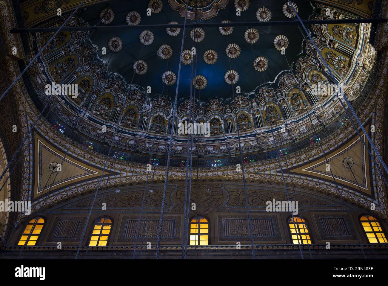 Dome of the Alabaster Mosque at the medieval citadel of Saladin, Cairo ...
