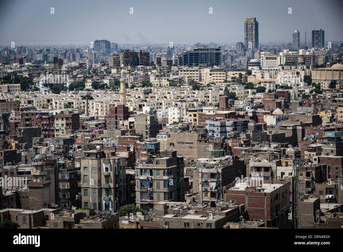 Cairo city view from the Alabaster Mosque at the medieval citadel of ...