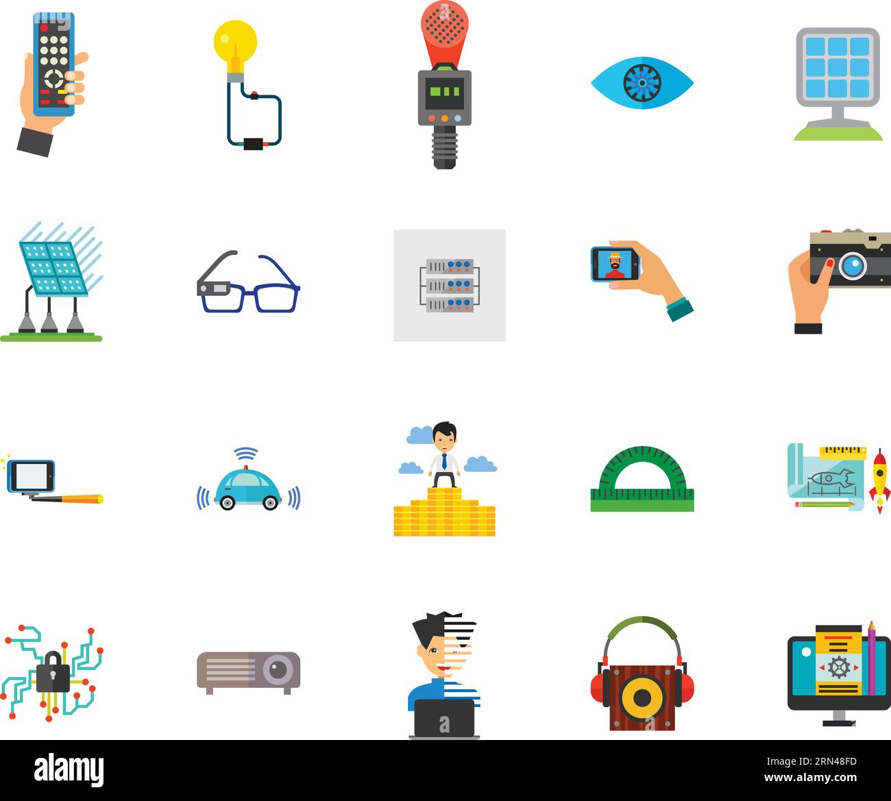 Research icon set Stock Vector Image & Art - Alamy