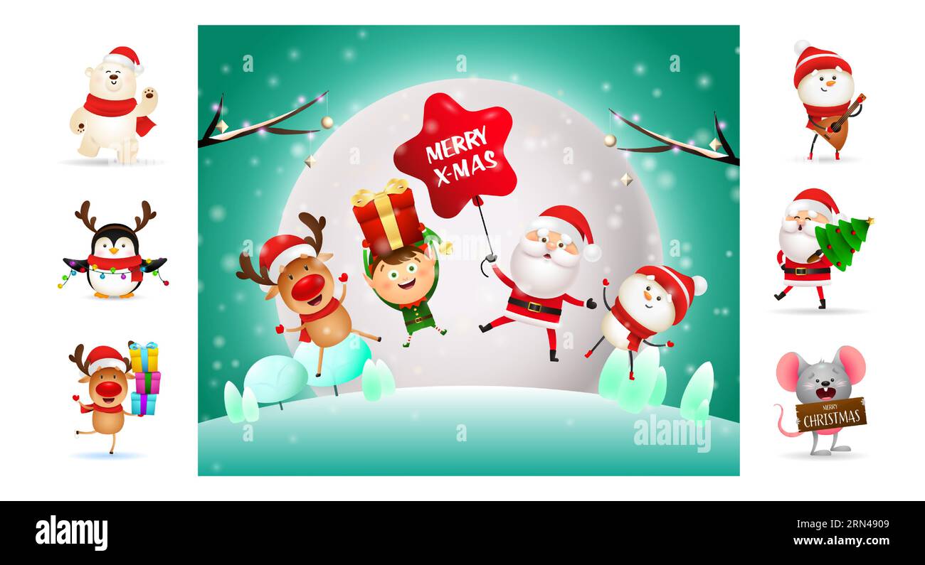 Happy cartoon christmas elf jumping Stock Vector Images - Alamy