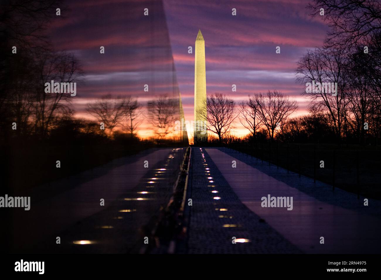 WASHINGTON DC — Sunrise at the Vietnam Veterans Memorial on March 16 ...