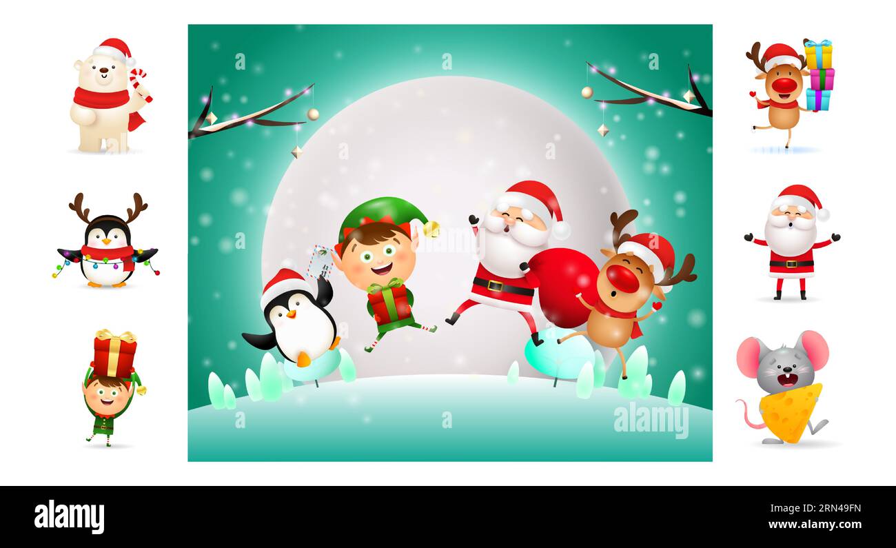 Happy cartoon christmas elf jumping Stock Vector Images - Alamy