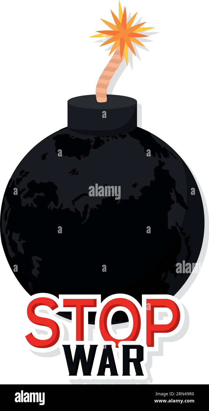 Isolated black bomb icon Stop war concept Vector illustration Stock ...