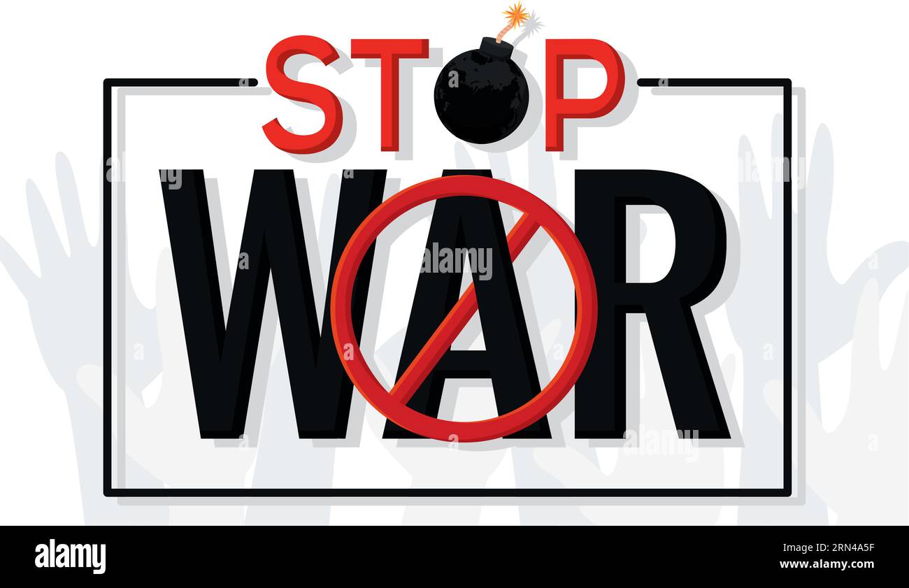 Horizontal stop war concept poster Vector illustration Stock Vector ...