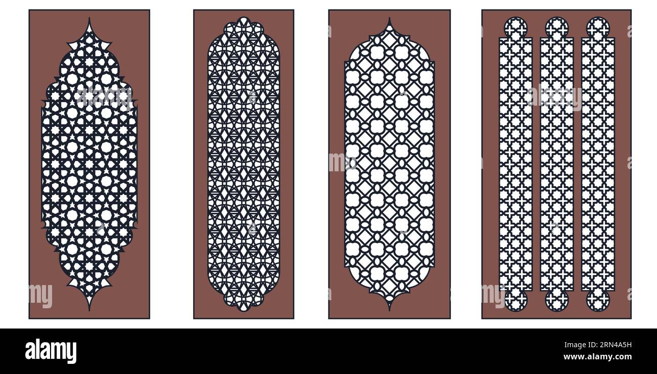 Collection of arabian oriental windows, arches and doors. Laser cut ...