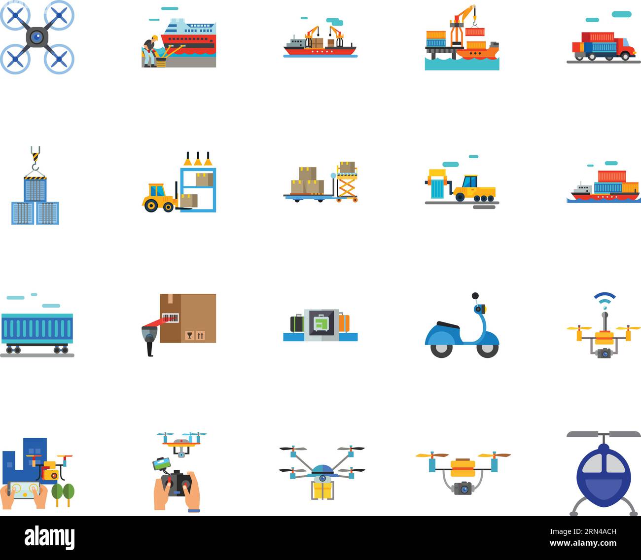 Delivering service icon set Stock Vector Image & Art - Alamy