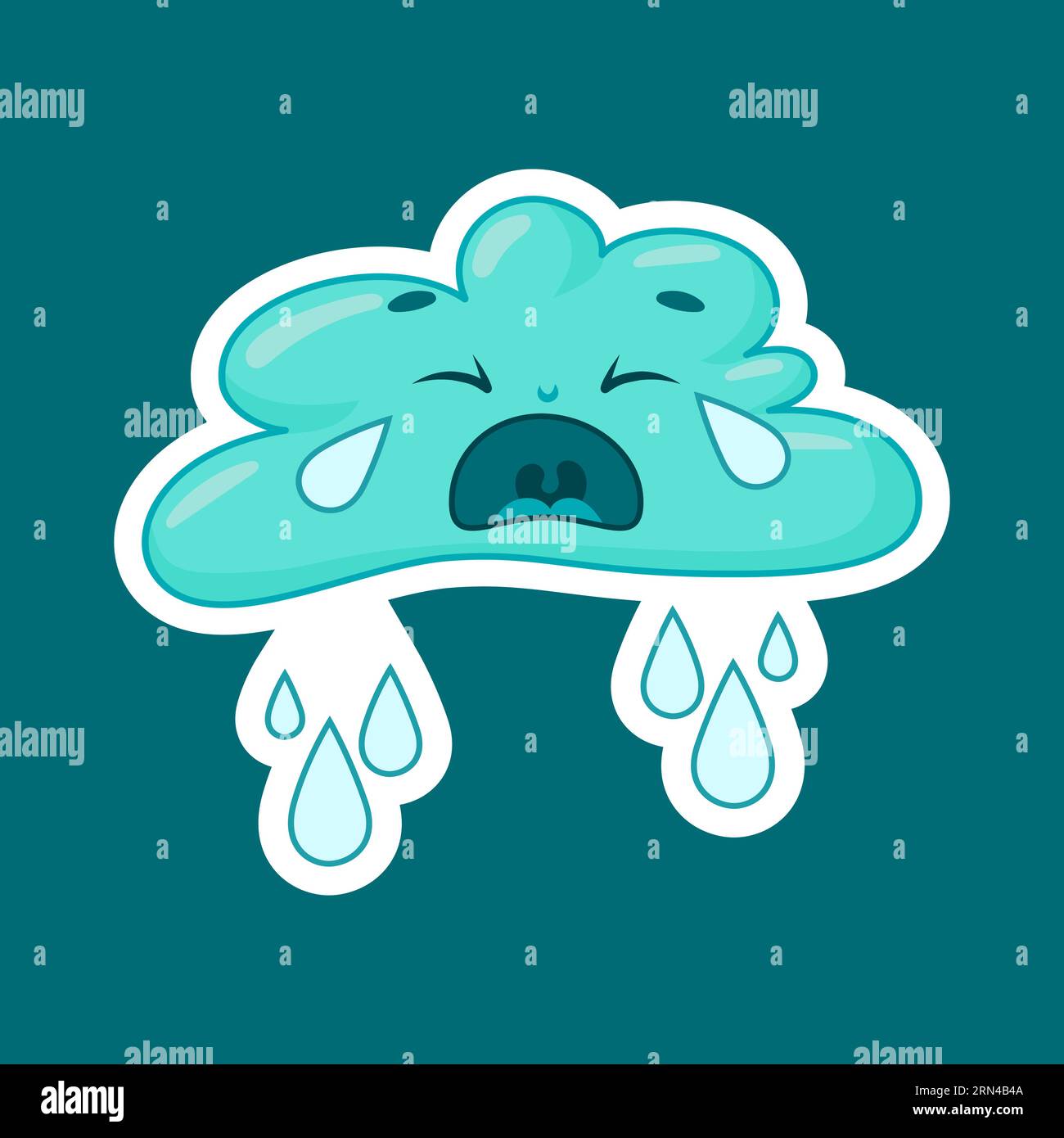 Kawaii cloud rainy Stock Vector Images - Alamy