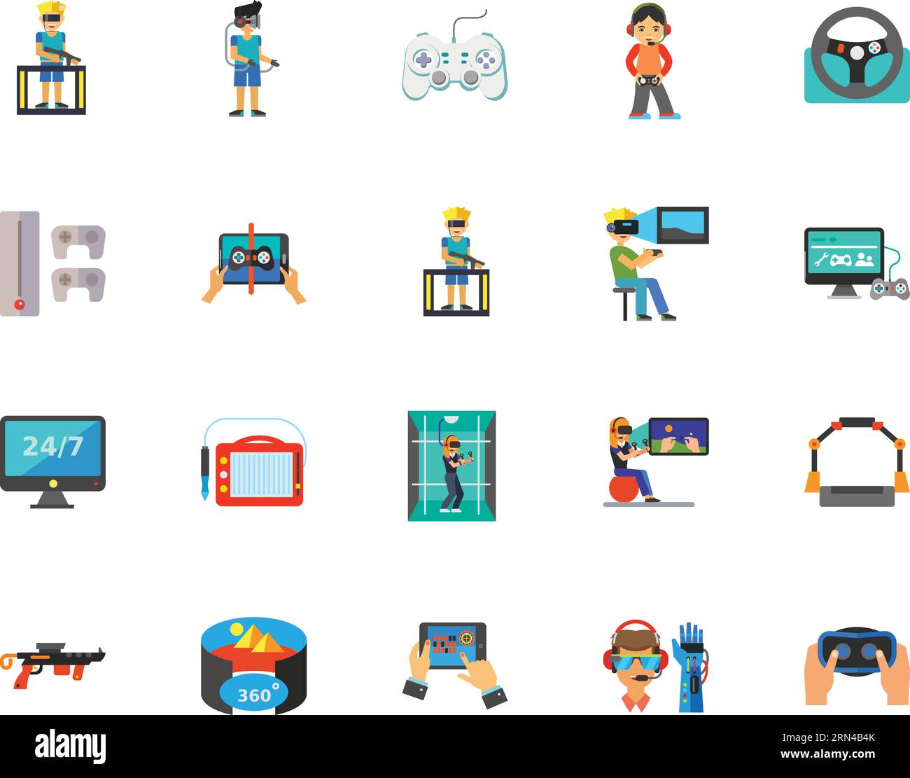 Virtual reality games icon set Stock Vector Image & Art - Alamy