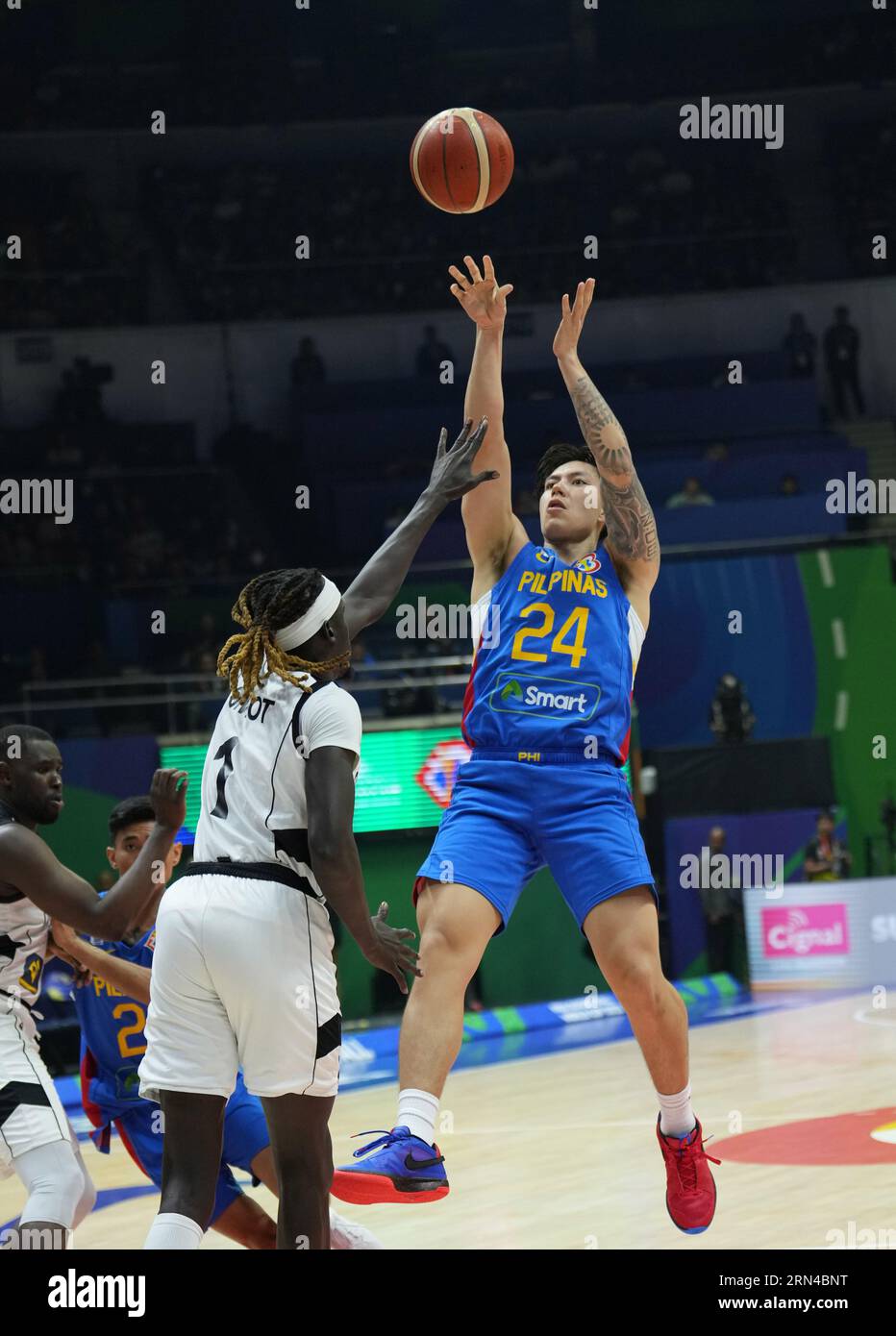 Manila, Philippines. 31st Aug, 2023. Dwight Ramos (R) of the ...
