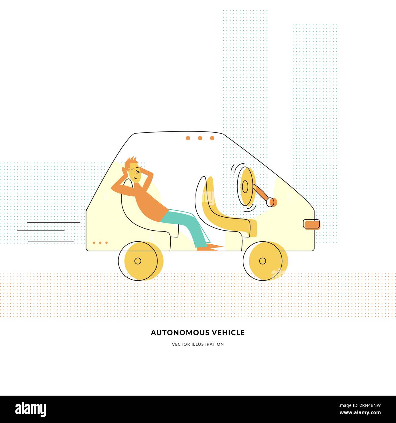 Autonomus self-driving car technology illustration Stock Vector Image ...