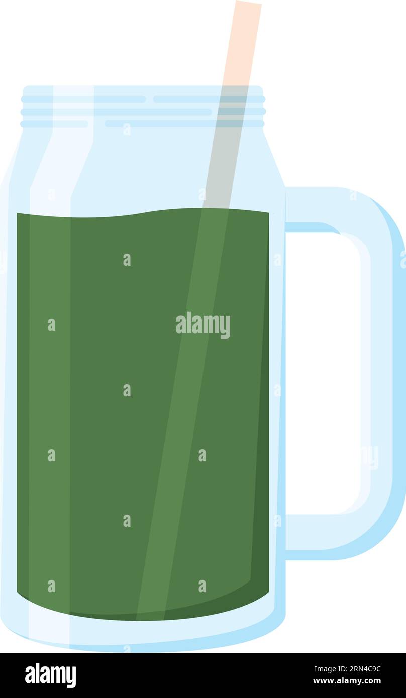 Glass of green smoothie with avocado Stock Vector Images - Alamy