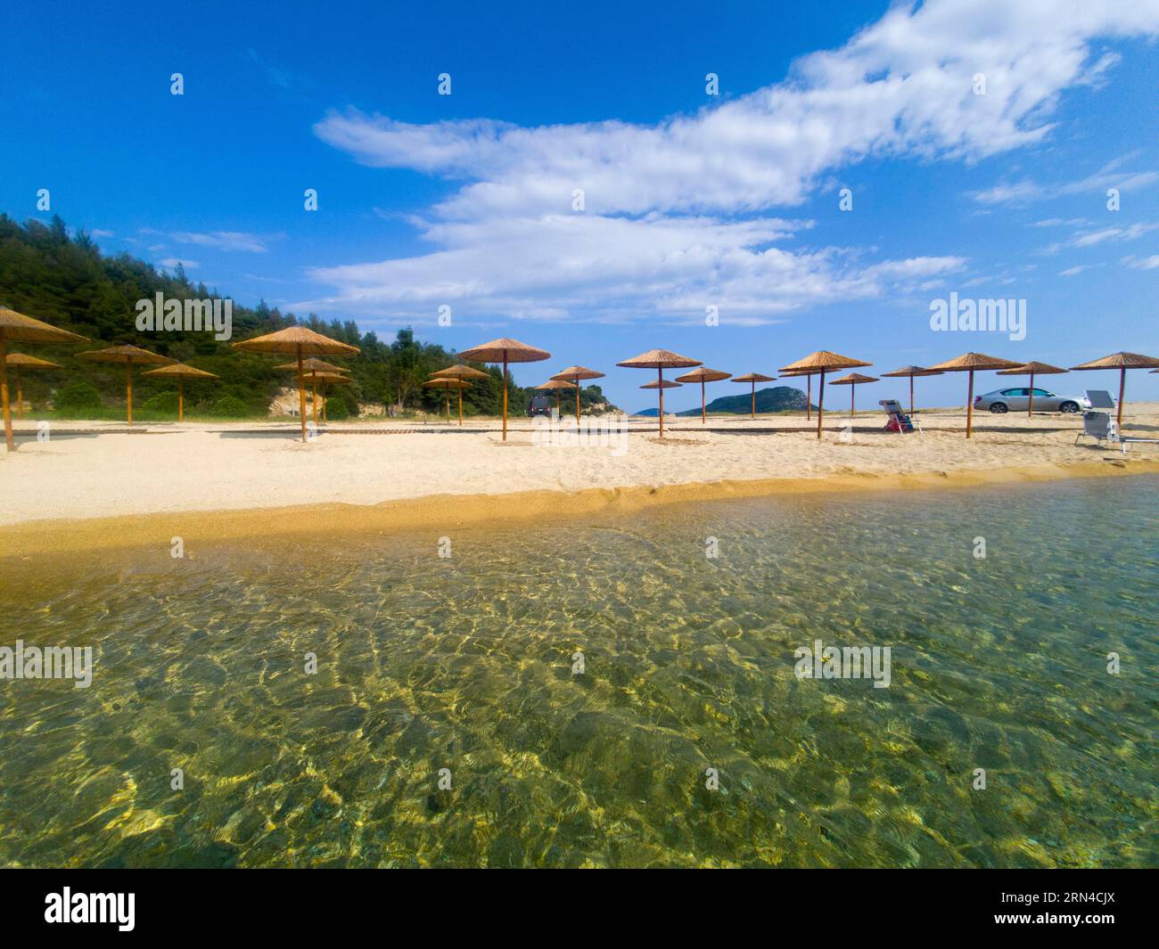 Mediterranean sea beach parasol hi-res stock photography and images - Alamy