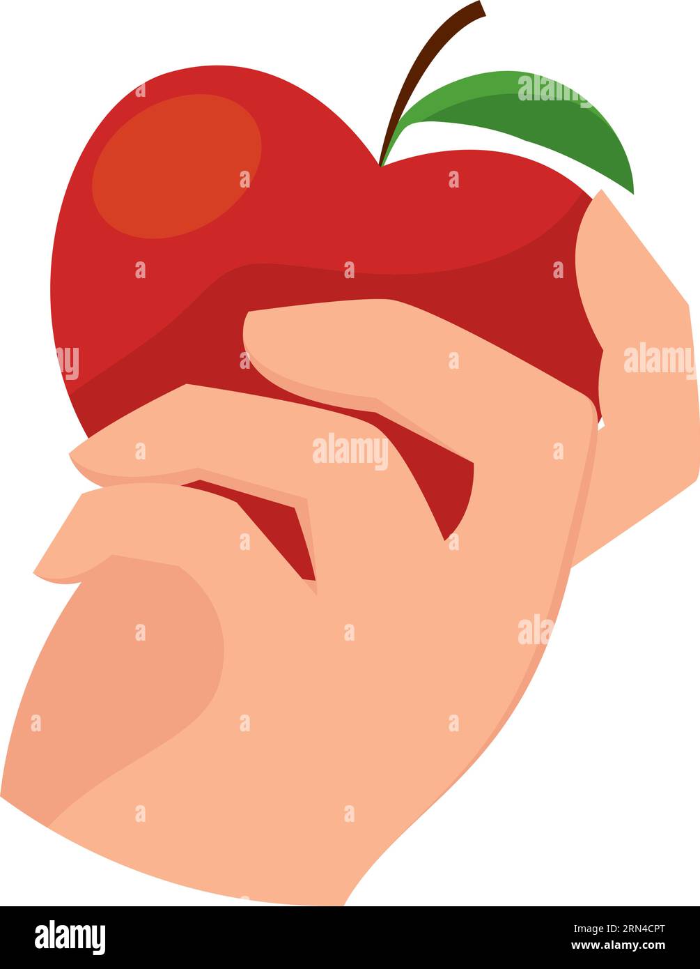 Isolated hand holding an apple fruit Vector illustration Stock Vector Image & Art - Alamy