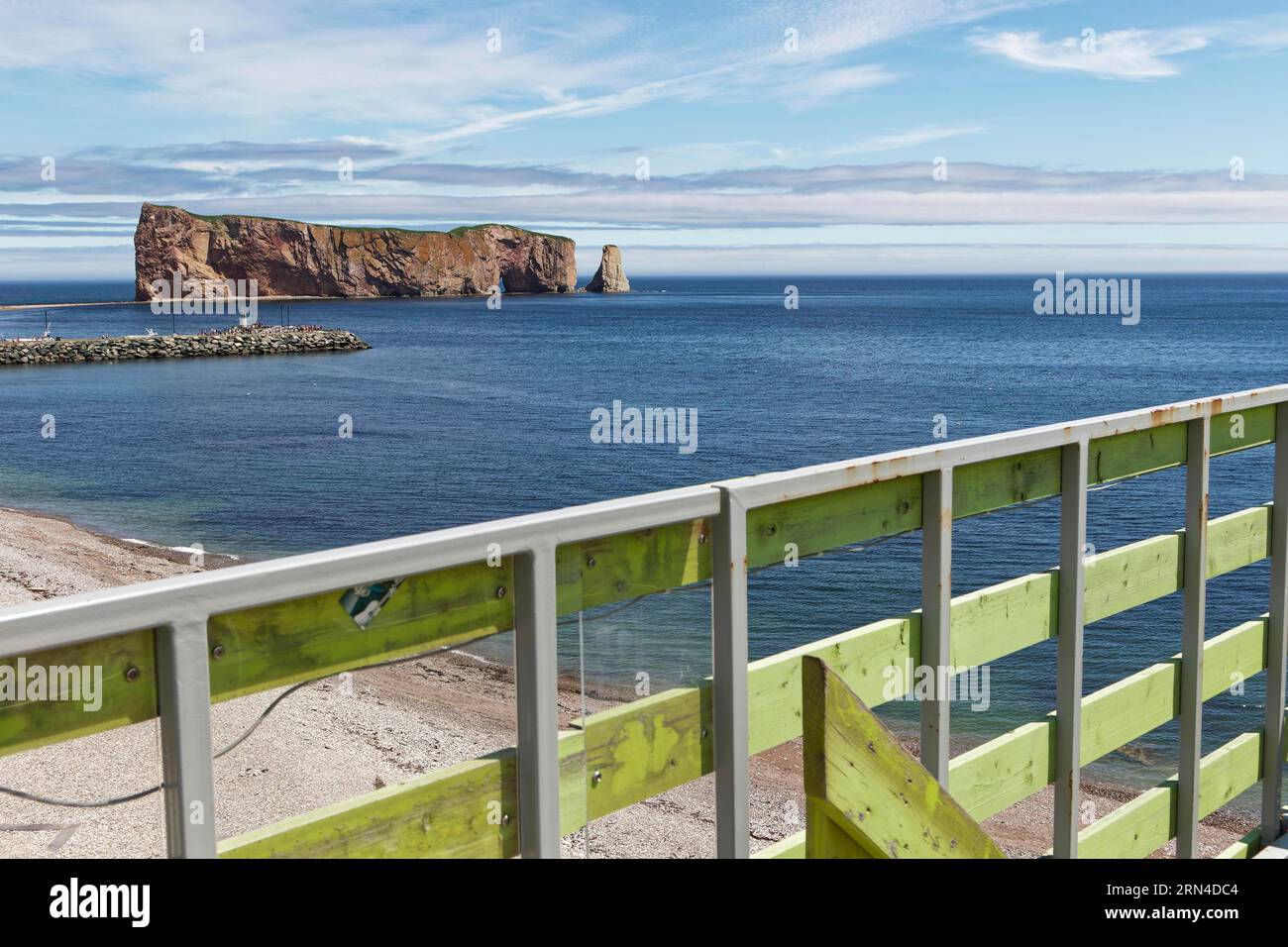 View from the observation tower, Perce Rock, Perce, Region Gaspesie ...