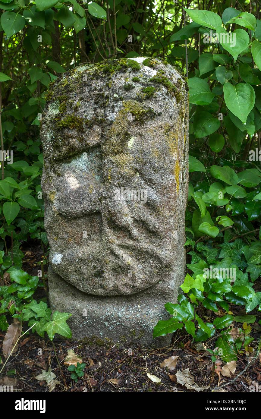 Old boundary stone, Fraischstein marked the territory of the Ganerben ...