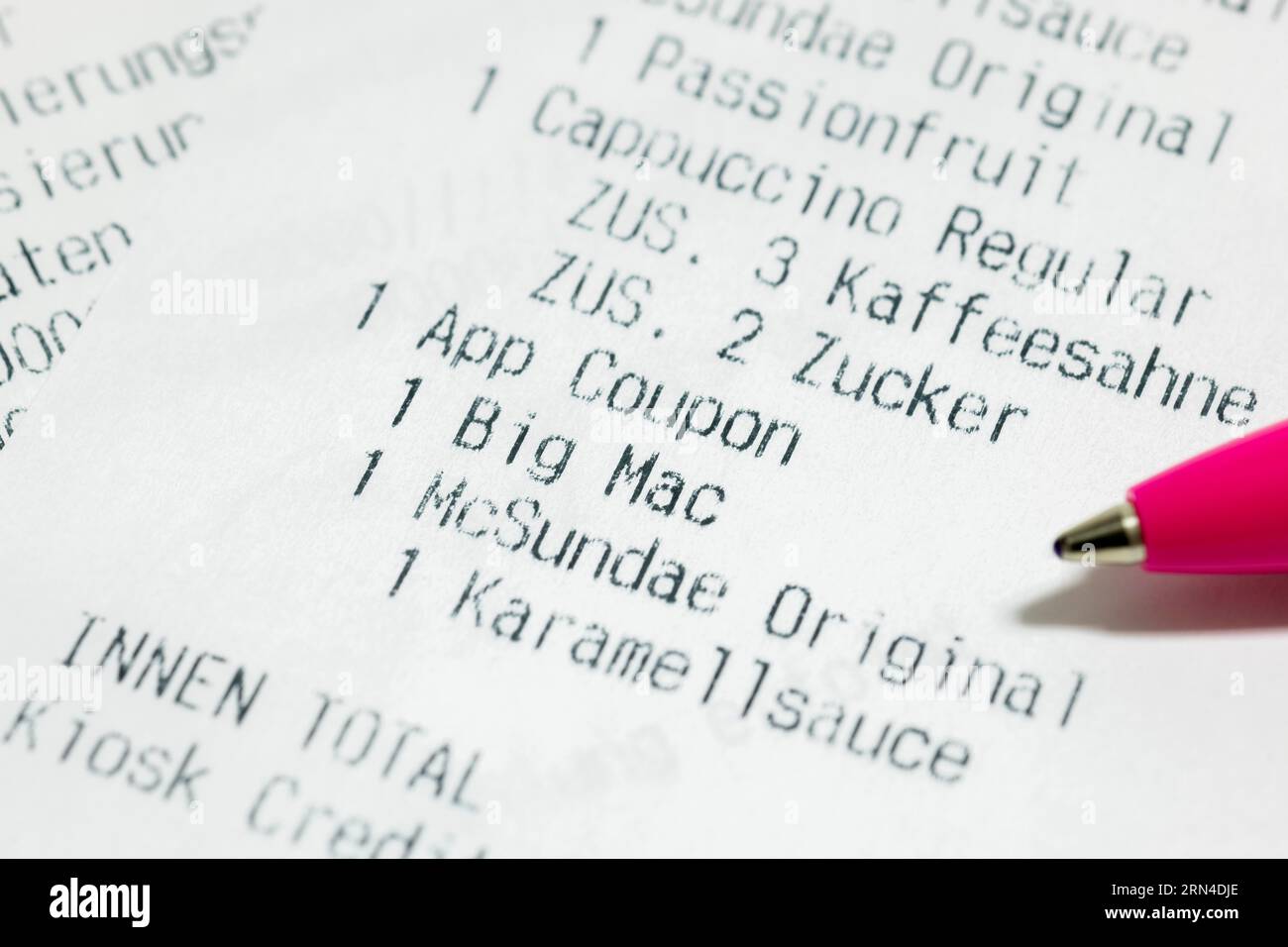 German restaurant receipt hi-res stock photography and images - Alamy