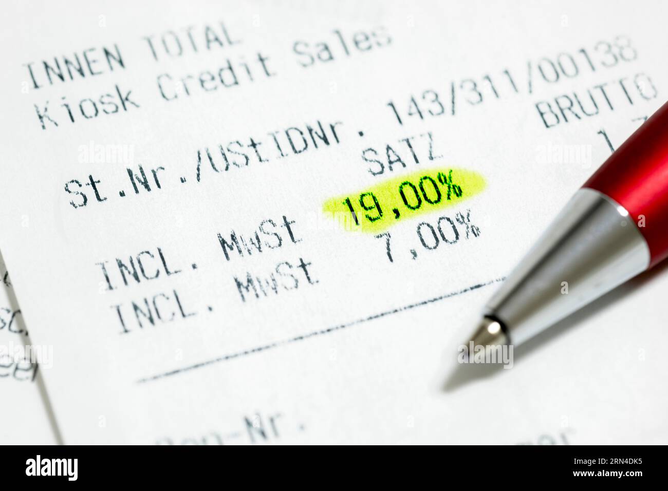 Vat tax receipt hi-res stock photography and images - Alamy