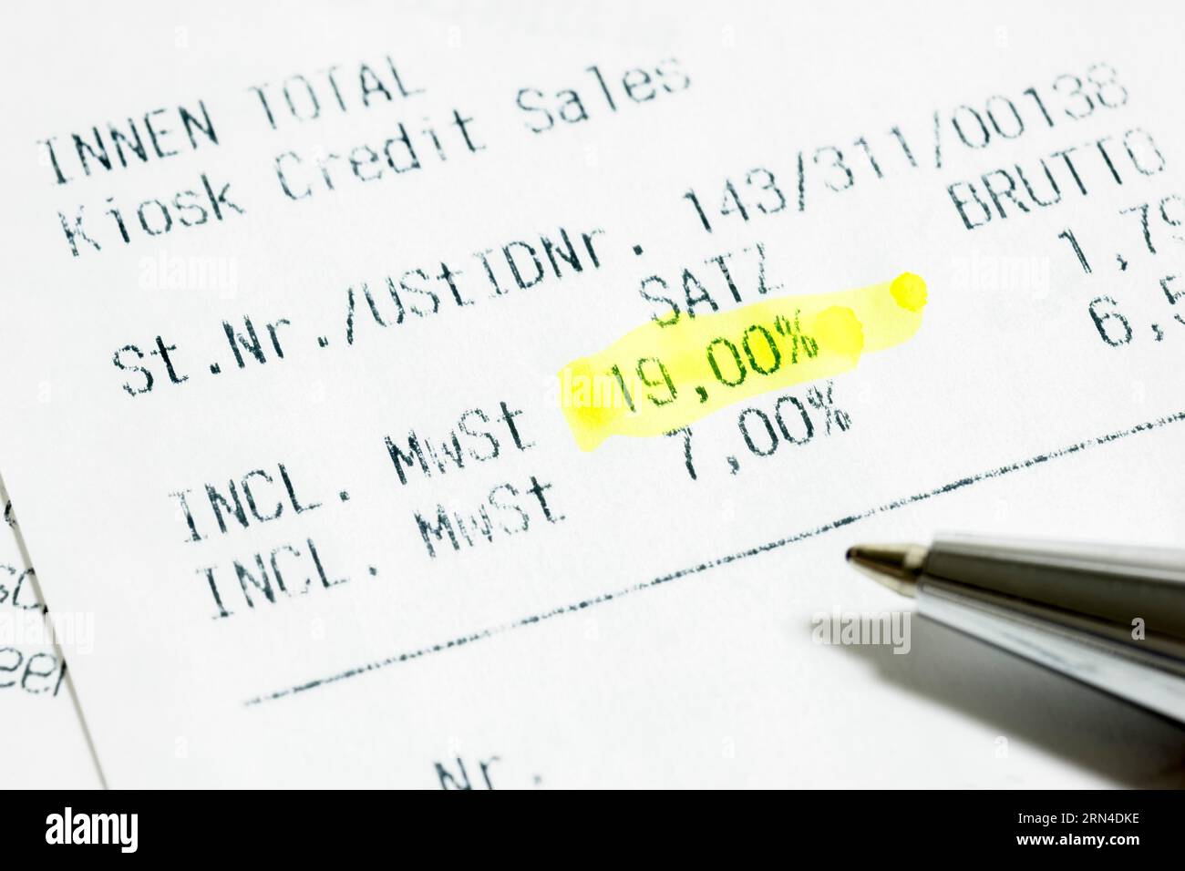 Vat tax receipt hi-res stock photography and images - Alamy