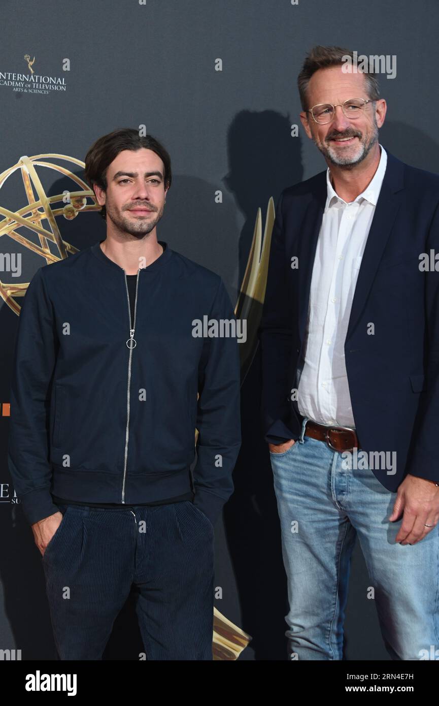Cologne, Germany. 30th Aug, 2023. Actor Florian Wünsche (l) and ...